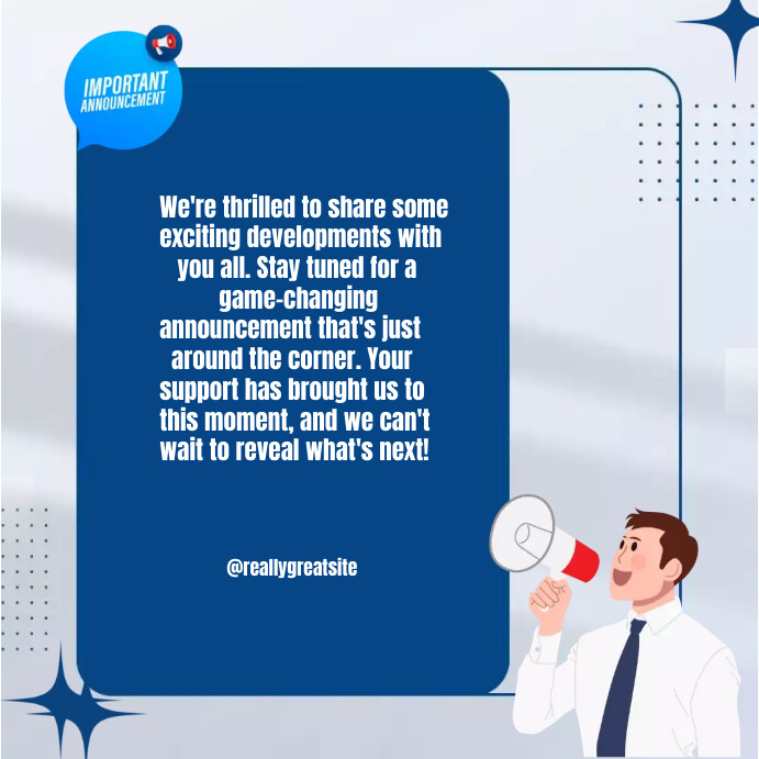 Important Announcement INSTAGRAM POST Template | PosterMyWall