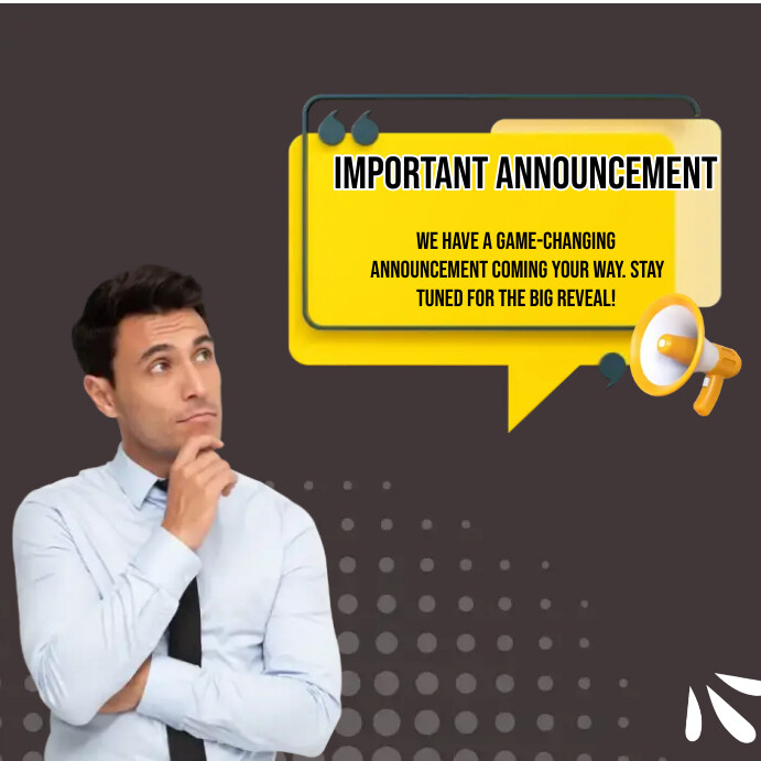 IMPORTANT ANNOUNCEMENT INSTAGRAM POST Templat | PosterMyWall