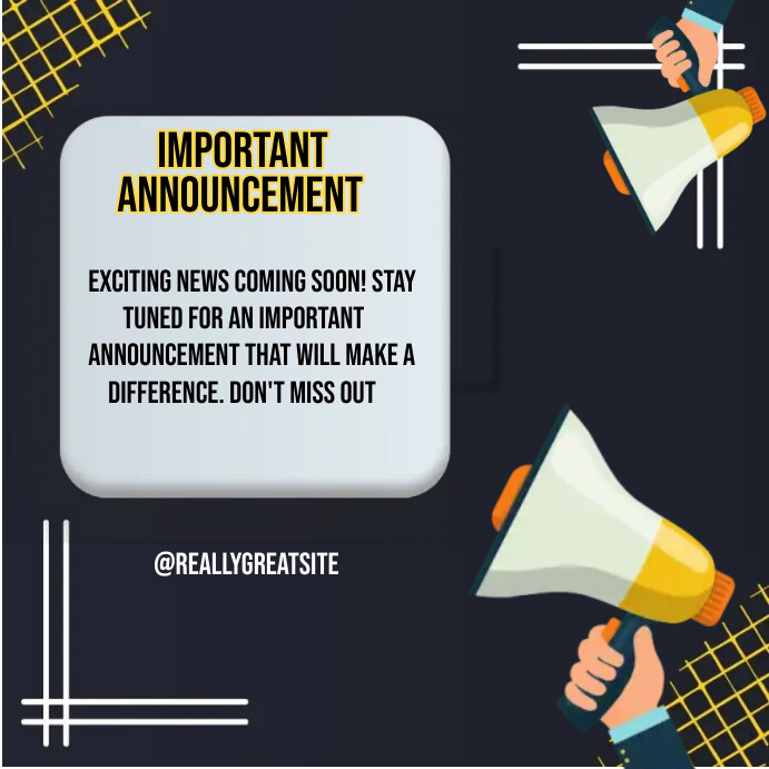 Copy of IMPORTANT ANNOUNCEMENT INSTAGRAM POST | PosterMyWall