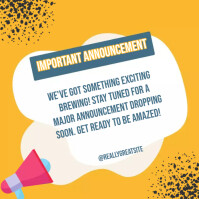 Important Announcement INSTAGRAM POST Template | PosterMyWall