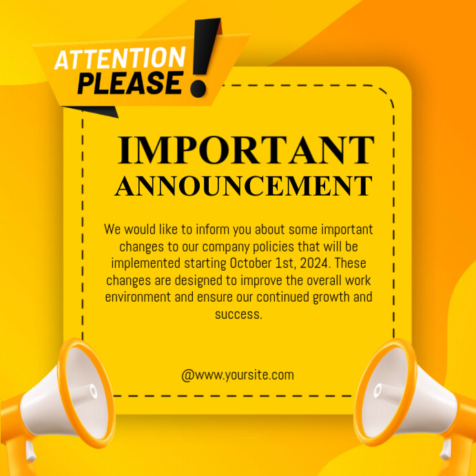 Plantilla de Important Announcement Instagram Post | PosterMyWall