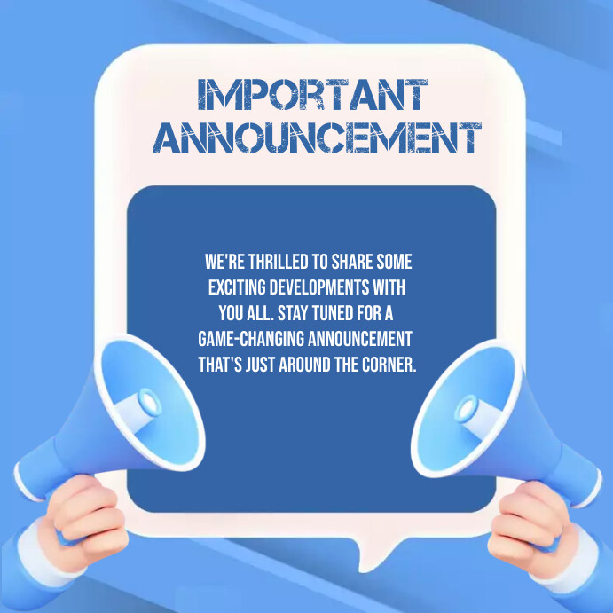 Important Announcement INSTAGRAM POST Templat | PosterMyWall