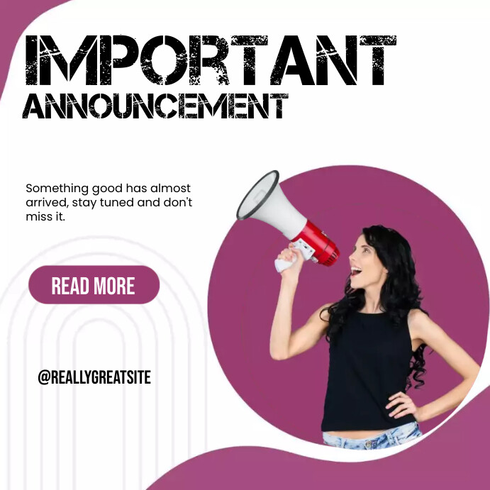 Important Announcement INSTAGRAM POST Template | PosterMyWall