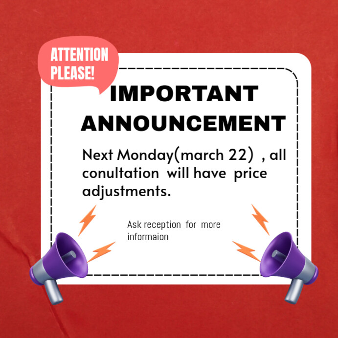 Copy of Important Announcement Instagram Post | PosterMyWall