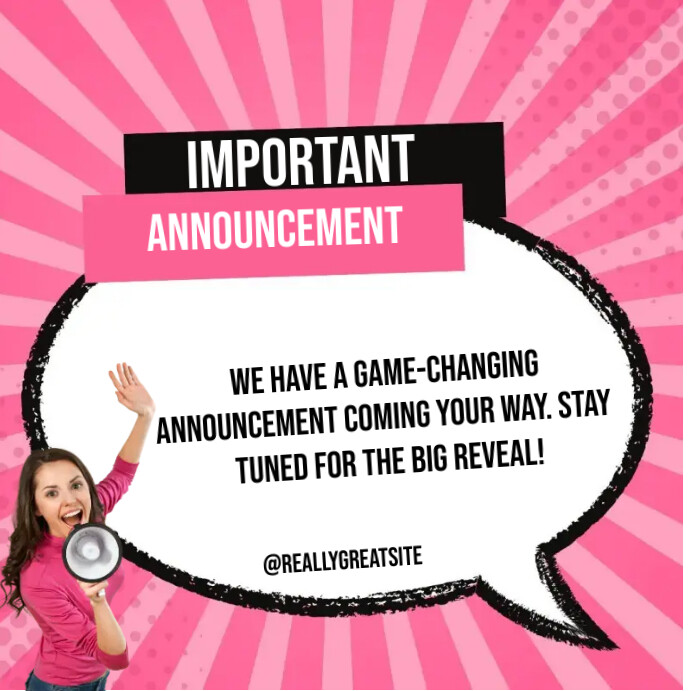 Plantilla de IMPORTANT ANNOUNCEMENT INSTAGRAM POST | PosterMyWall