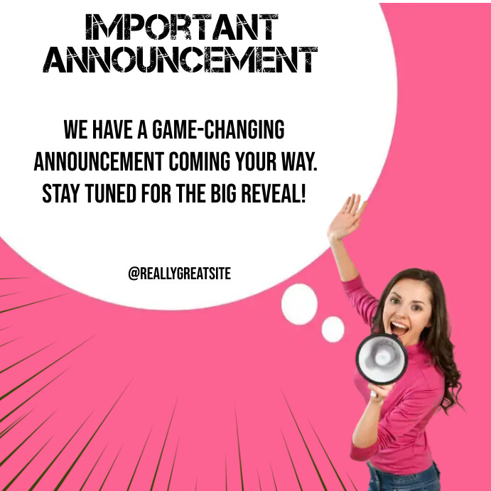 Important Announcement INSTAGRAM POST Template | PosterMyWall