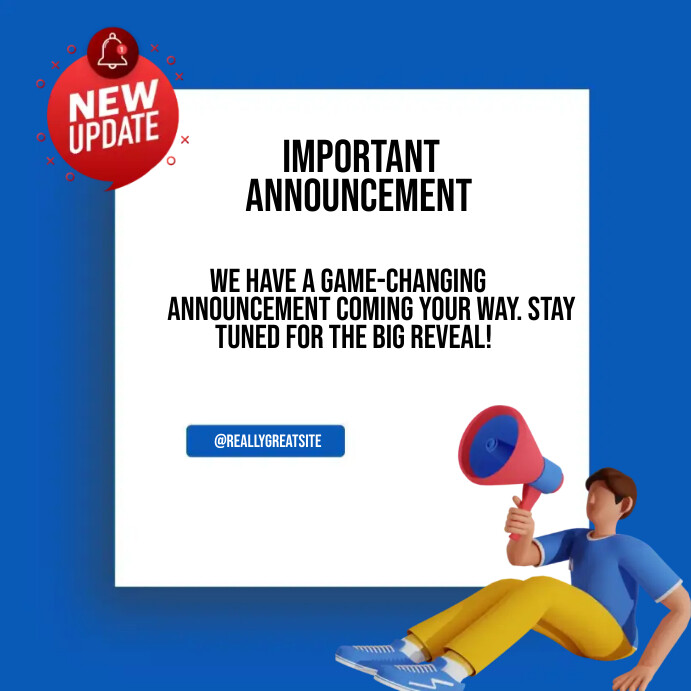 Modèle Important Announcement INSTAGRAM POST | PosterMyWall