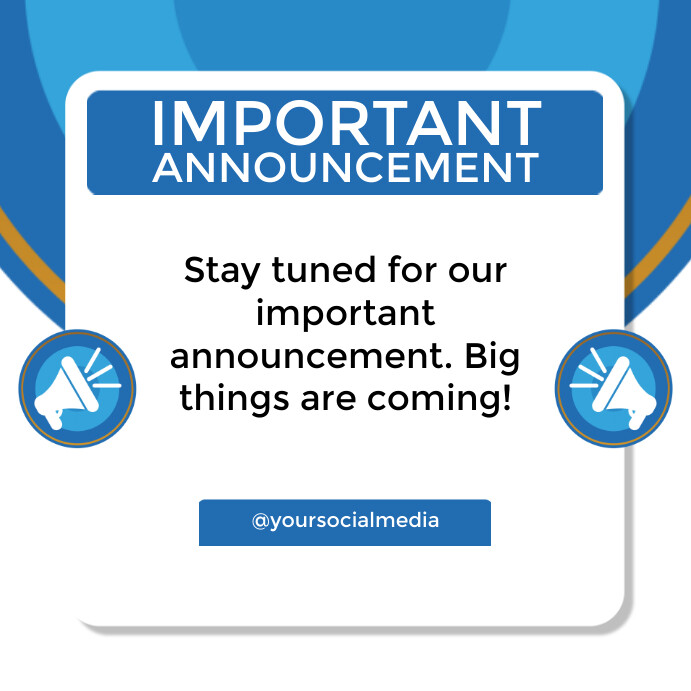 Modèle Important Announcement Instagram Post | PosterMyWall