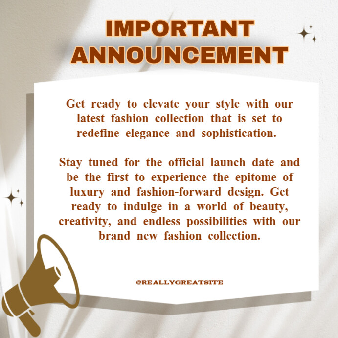 Copy of Important Announcement Instagram Post | PosterMyWall