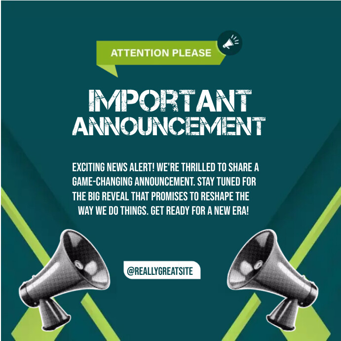 Important Announcement INSTAGRAM POST Templat | PosterMyWall