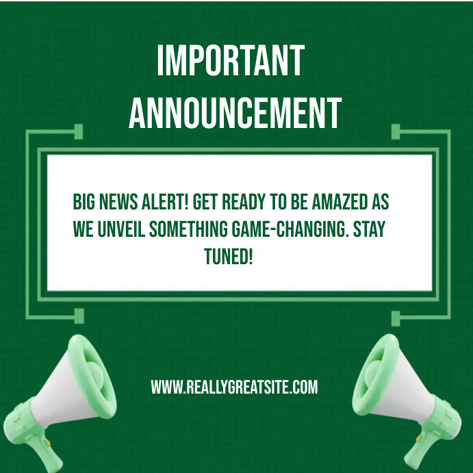 Important Announcement INSTAGRAM POST Template | PosterMyWall