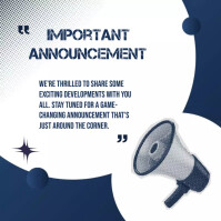 IMPORTANT ANNOUNCEMENT INSTAGRAM POST Template | PosterMyWall