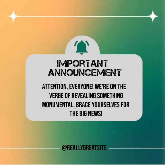 Important Announcement INSTAGRAM POST Template | PosterMyWall