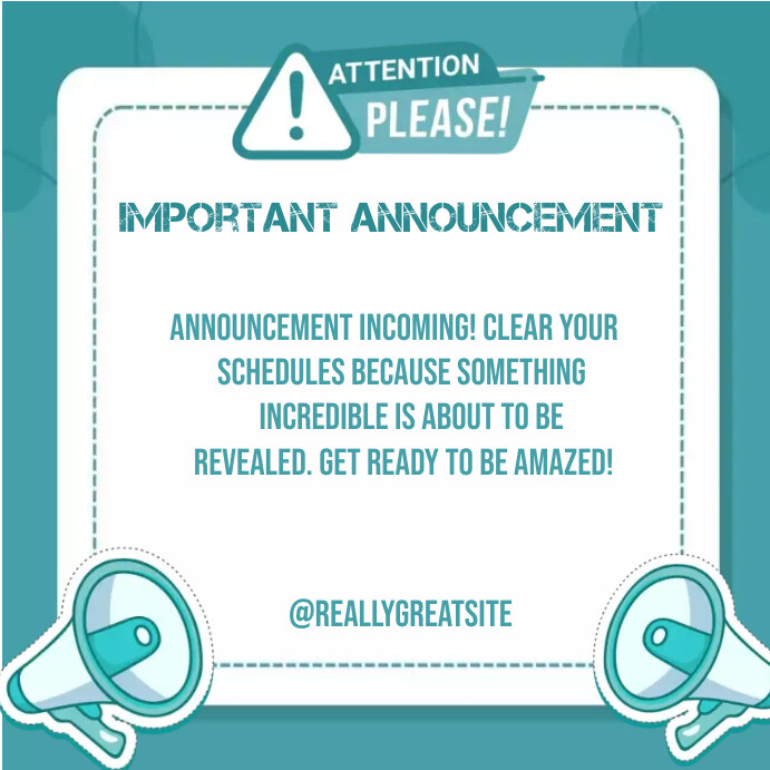 Important Announcement INSTAGRAM POST Templat | PosterMyWall