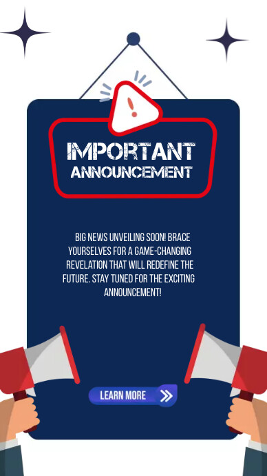 IMPORTANT ANNOUNCEMENT INSTAGRAM STORY Templat | PosterMyWall