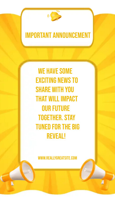 Plantilla de IMPORTANT ANNOUNCEMENT INSTAGRAM STORY | PosterMyWall