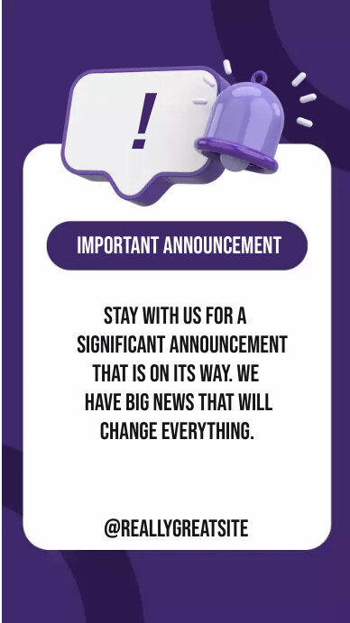 Important Announcement INSTAGRAM STORY Template | PosterMyWall