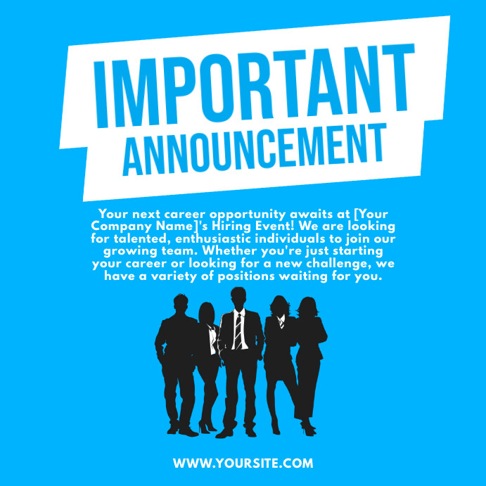 IMPORTANT ANNOUNCEMENT Post hiring Template | PosterMyWall