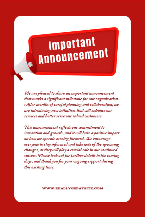 Important announcement poster Template | PosterMyWall