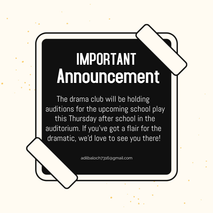 Plantilla de Important Announcement | PosterMyWall