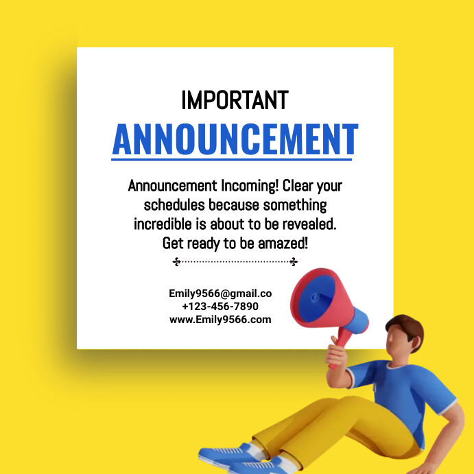 Important announcement template | PosterMyWall