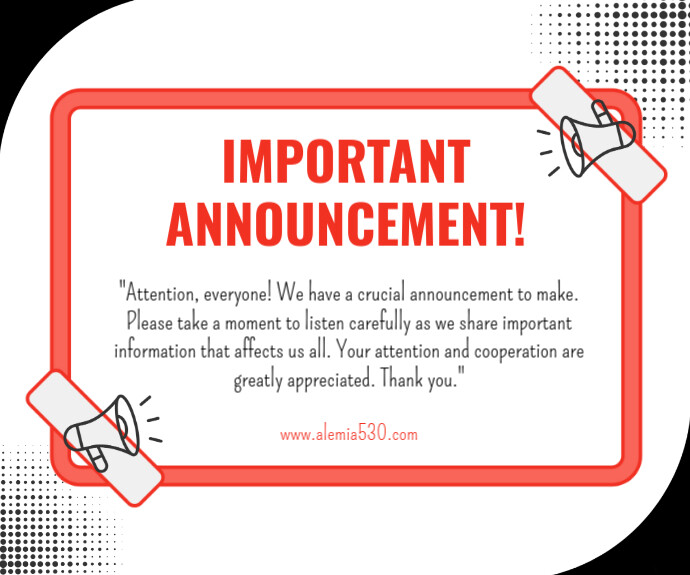 Important Announcement Template | PosterMyWall