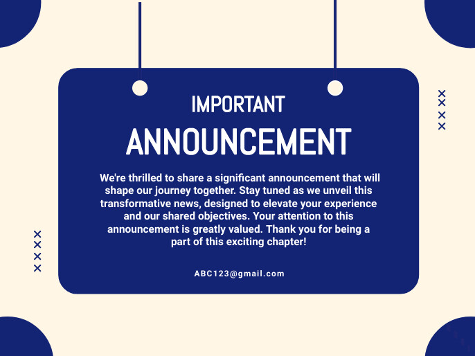 Important announcement template | PosterMyWall