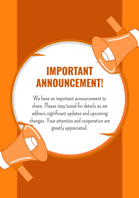 Important Announcement template | PosterMyWall