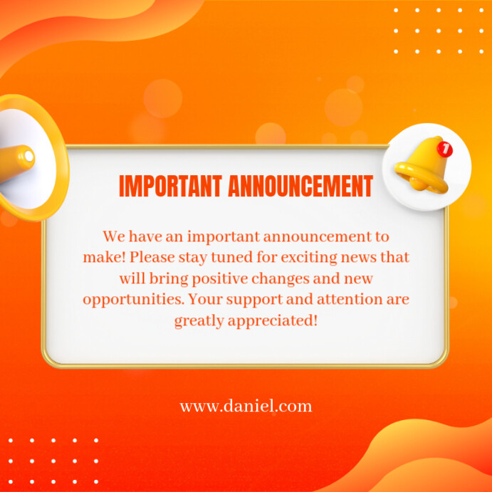 Plantilla de Important Announcement template | PosterMyWall