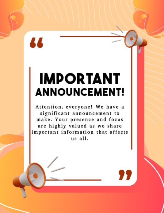 Copy of Important Announcement template | PosterMyWall