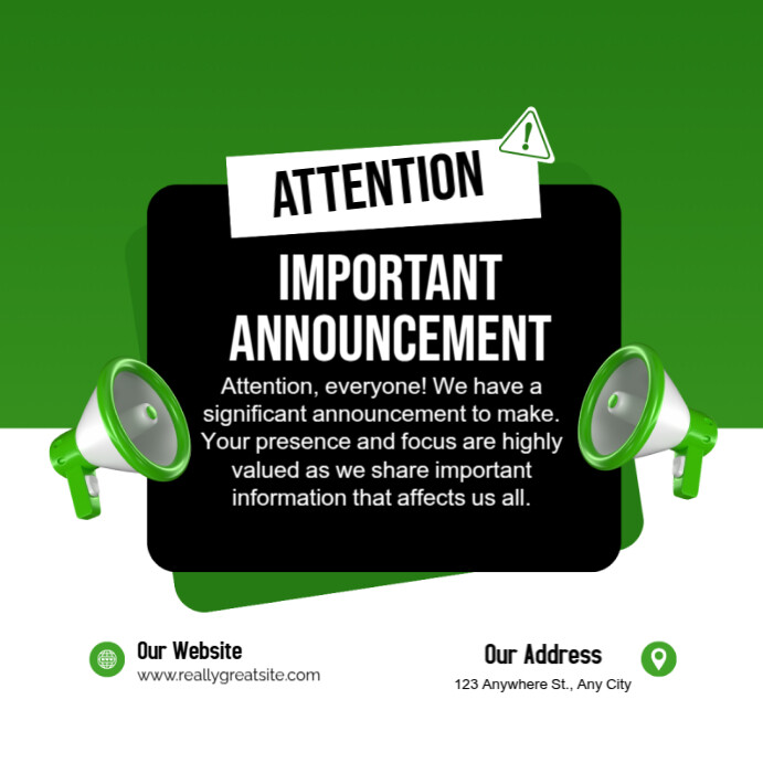 Copy of Important announcement template | PosterMyWall