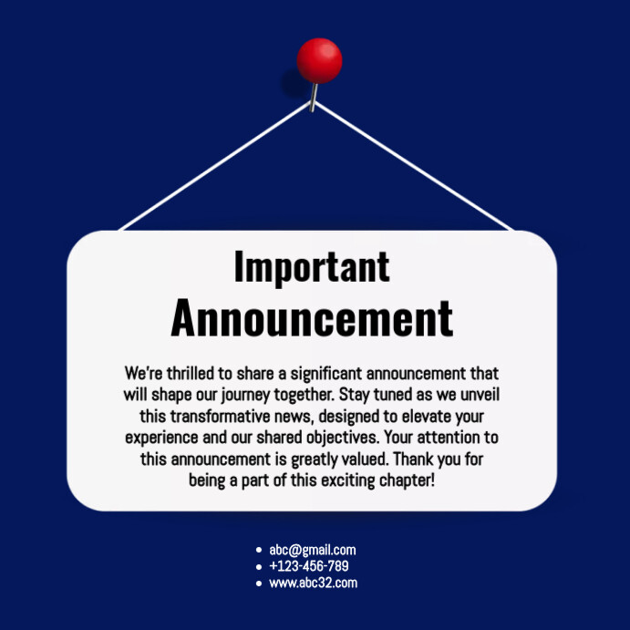Plantilla de Important announcement template flyer | PosterMyWall