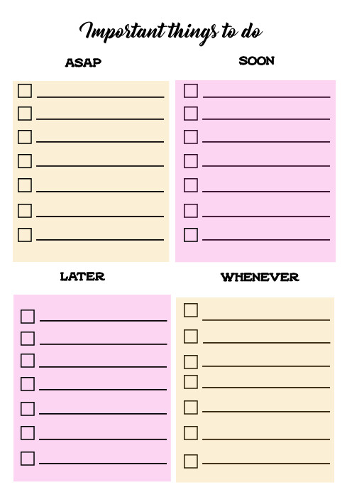 Copy of Important things to do A4 (printable) | PosterMyWall