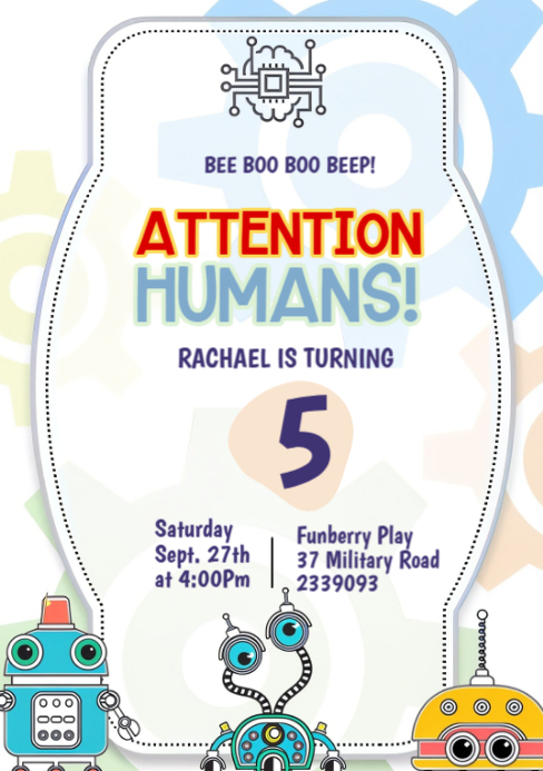 Impressive Robots Birthday Invitation Template | PosterMyWall