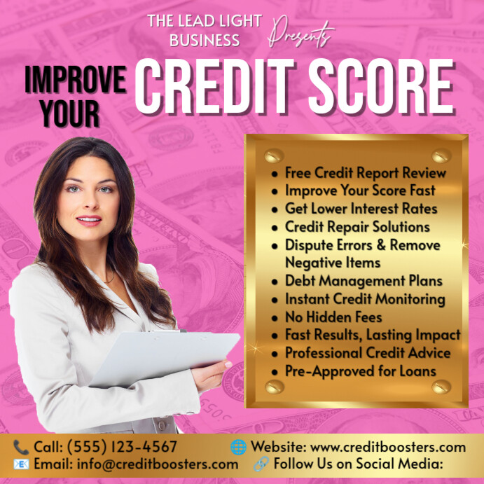 IMPROVE YOUR CREDIT SCORE Template | PosterMyWall