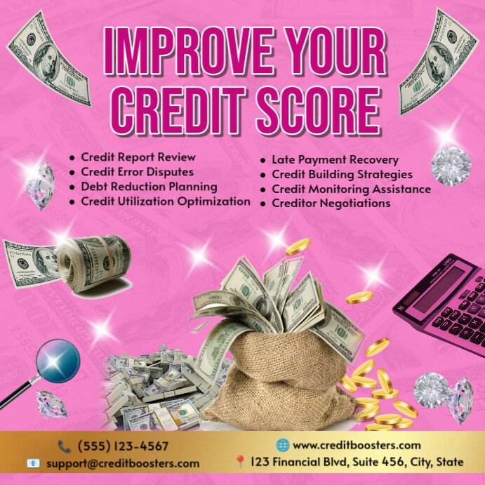 IMPROVE YOUR CREDIT SCORE FLYER Template | PosterMyWall