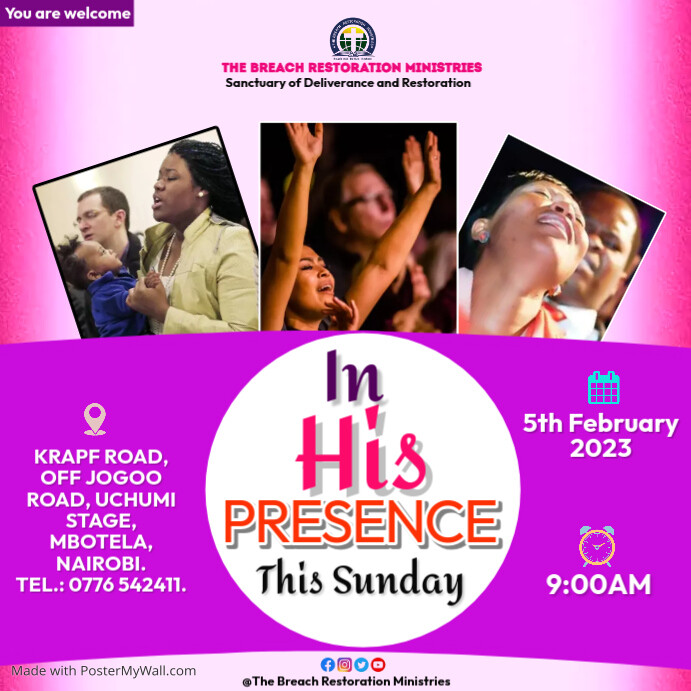 In His presence this Sunday Template | PosterMyWall
