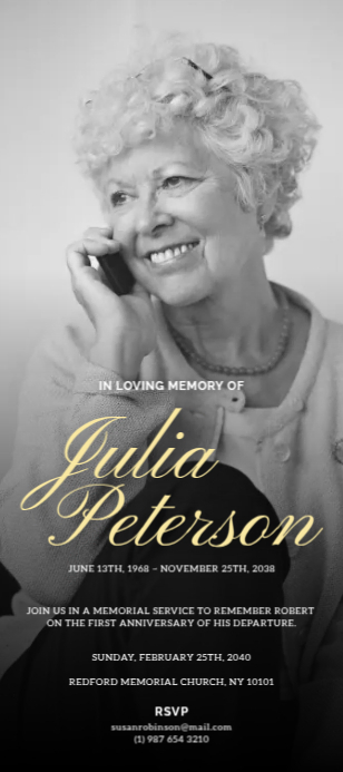 Plantilla de In Loving Memory death anniversary rack card | PosterMyWall