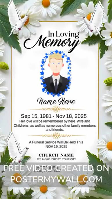 In loving Memory Flyer Template | PosterMyWall