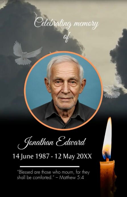 Copy of In Loving Memory Funeral Announcement Flyer Template | PosterMyWall