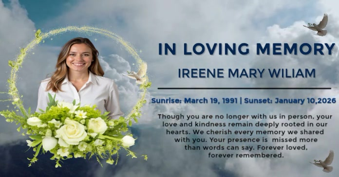 In Loving Memory Funeral Banner – Memorial Tribute Poster Template ...