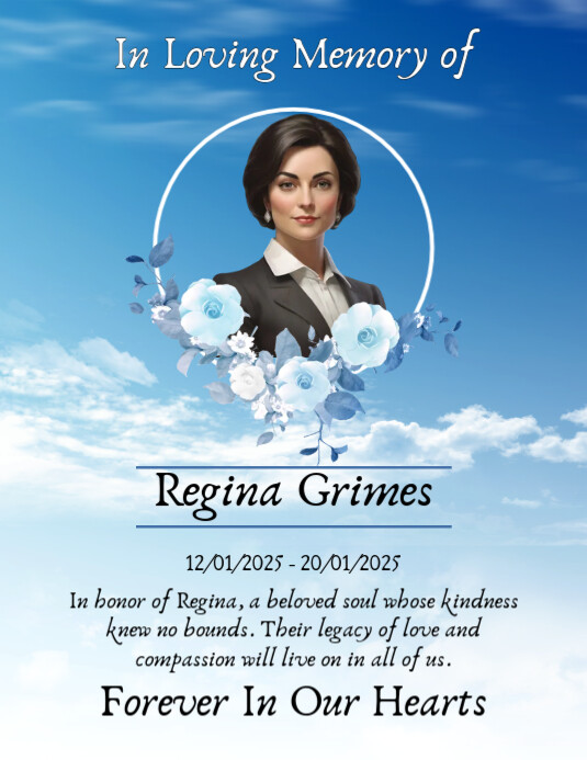 In Loving Memory Funeral flyer เทมเพลต | PosterMyWall