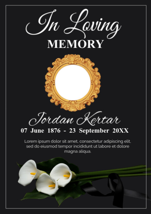 In Loving Memory Instagram A2 Poster Template – Elegant Memorial ...