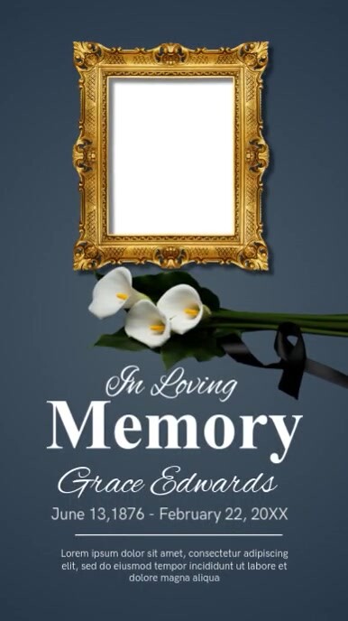 Plantilla de In Loving Memory Instagram Poster Template – Elegant Calla ...