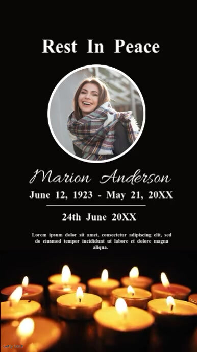 In Loving Memory Instagram Story Video Template – Burning Candle ...