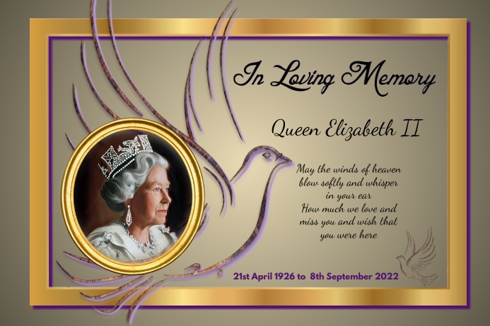Modèle Dans La Mémoire de La Reine Elizabeth | PosterMyWall