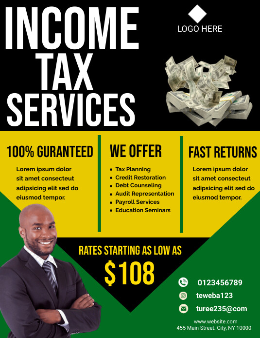 income tax flyers Template | PosterMyWall