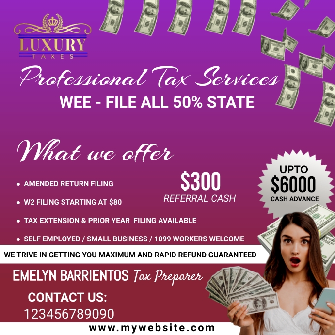 Income tax Services, Tax Preparation Template | PosterMyWall
