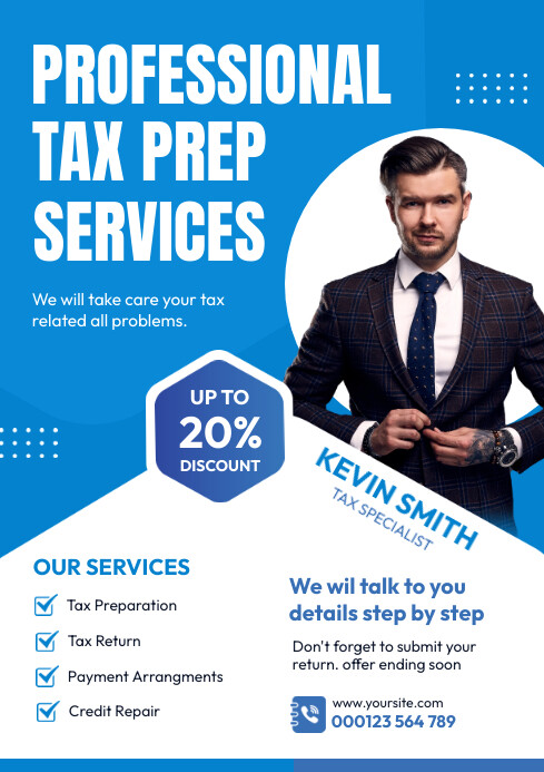 Income tax Services, Tax Preparation Template | PosterMyWall