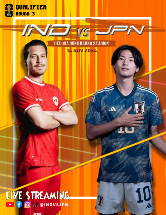 Copy of 2026 World Cup Qualification IND VS JPN Pamflet | PosterMyWall